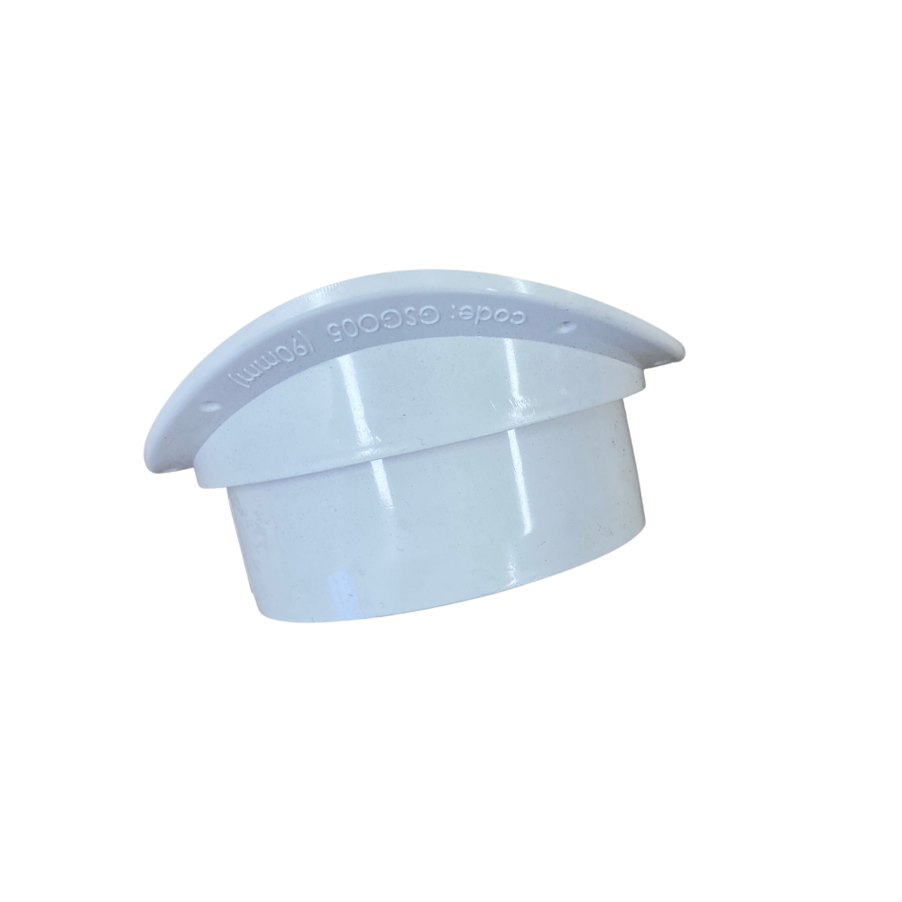 Pop / Drop / Nozzle 90mm Half Round Gutter Pvc White Downpipe Accessor ...