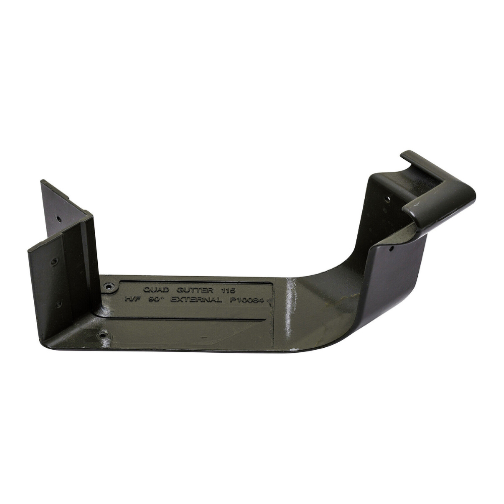 Quad Hi-Front 115mm Gutter External Cast Corner 45 Degree Painted ...